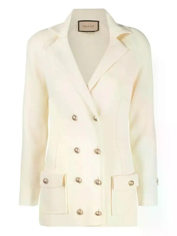 Gucci Double-breasted Knitted Blazer