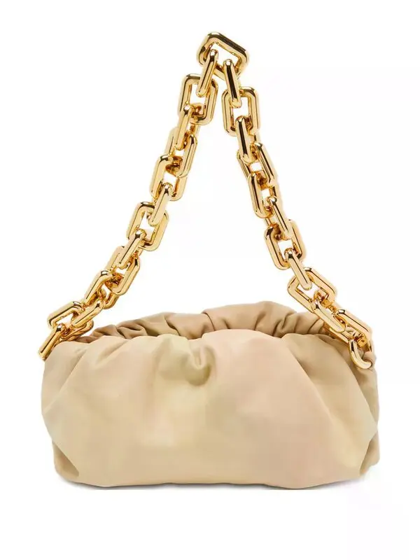 Bottega Veneta Chain Leather Shoulder Bag - Neutrals