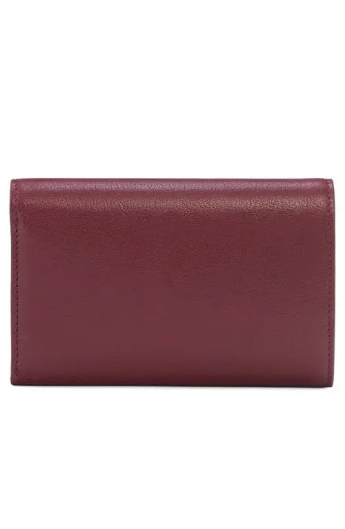 TOM FORD Double T Leather Wallet - Ruby Red