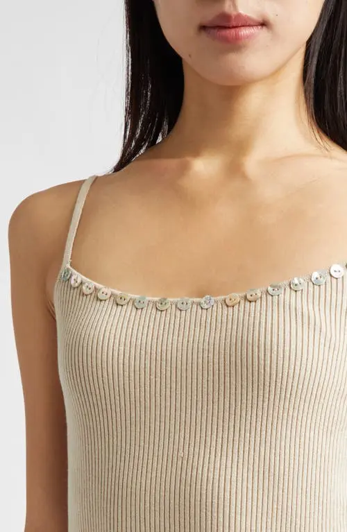 Staud Soleil Wool & Cotton Rib Sweater Tank - Fawn