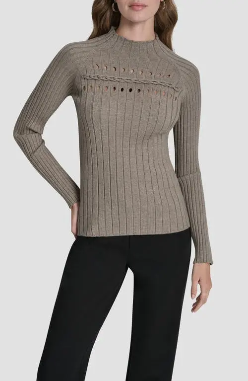 Dkny Cord Detail Ribbed Sweater - City Taupe