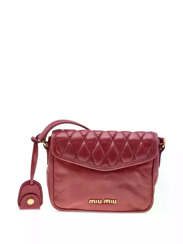 Miu Miu Quilted Leather Shoulder Bag - Red