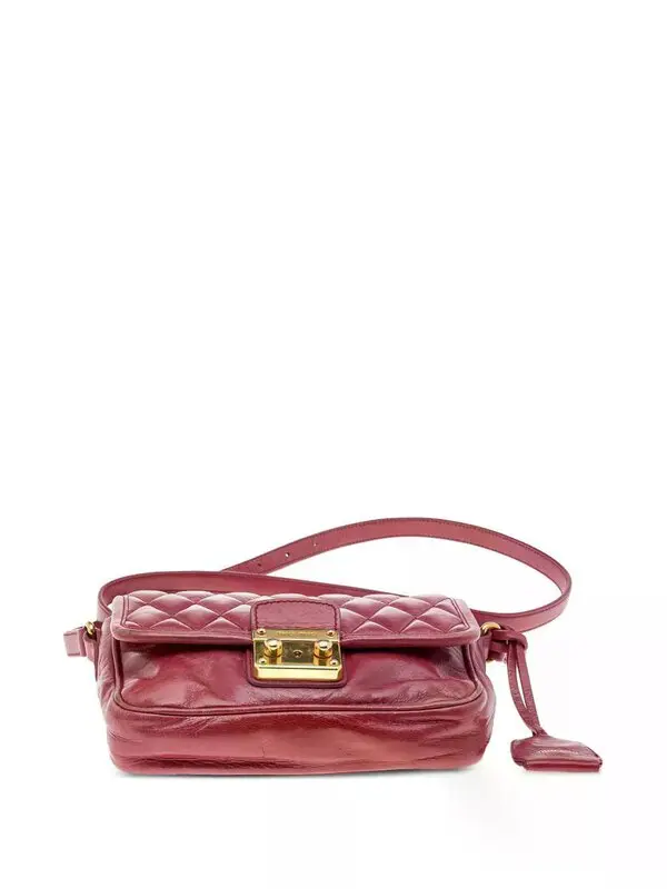 Miu Miu Quilted Leather Shoulder Bag - Red