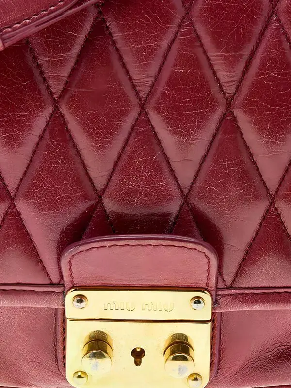 Miu Miu Quilted Leather Shoulder Bag - Red