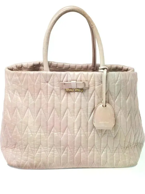 Miu Miu Matelassé Leather Tote