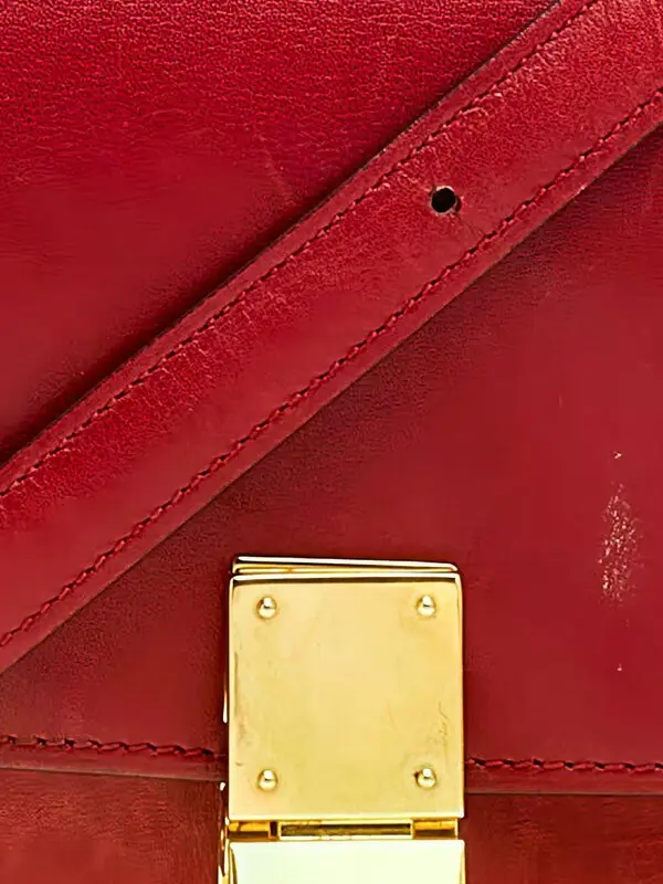 Celine Classic Box Shoulder Bag - Red