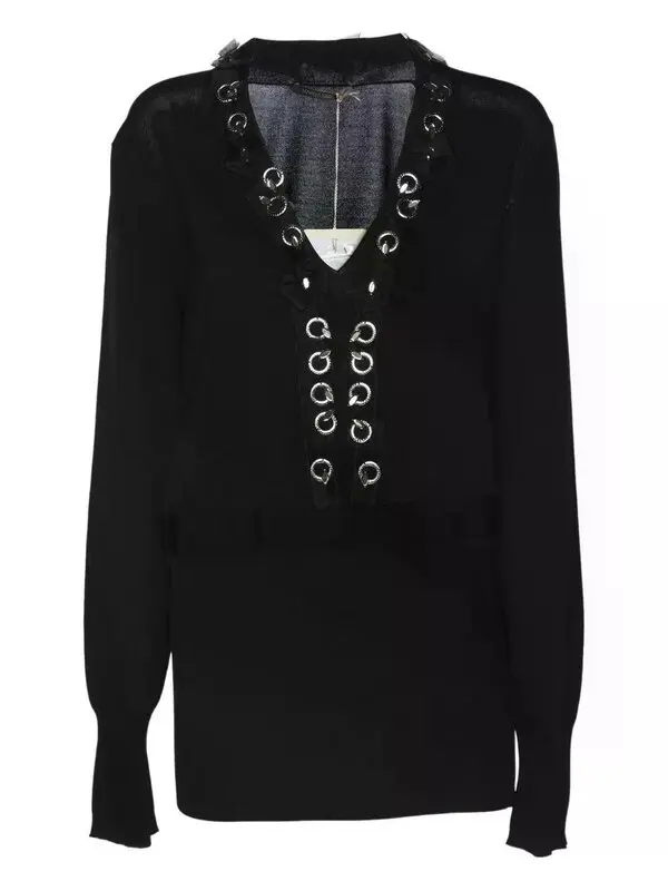 Marina Rinaldi Embellished Knit Top