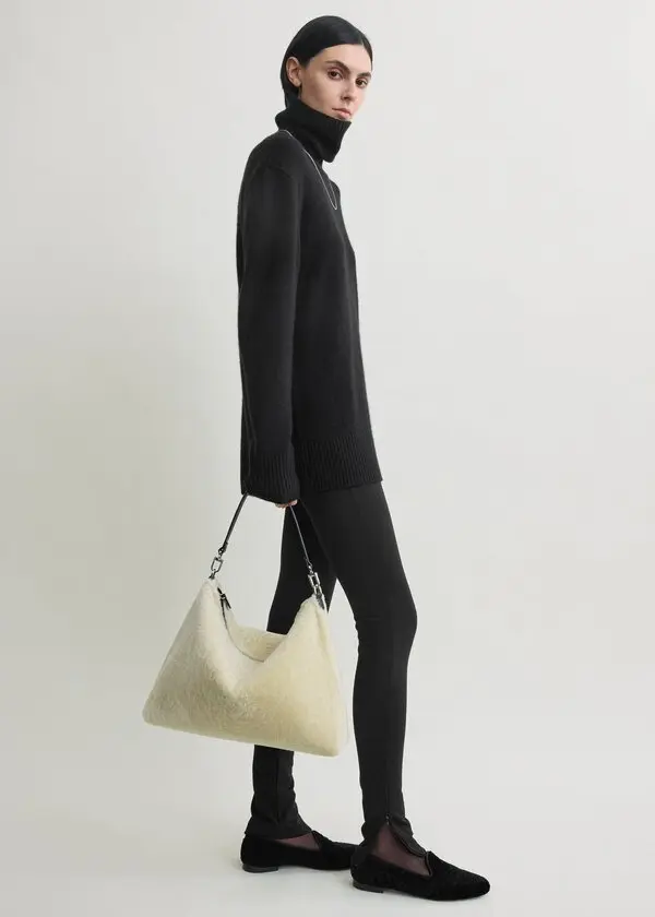 TOTEME Medium Bevel Shearling Shoulder Bag