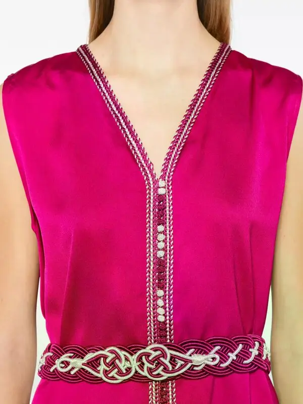 REEM AL DHAHERI Embroidered Feather Kaftan Set