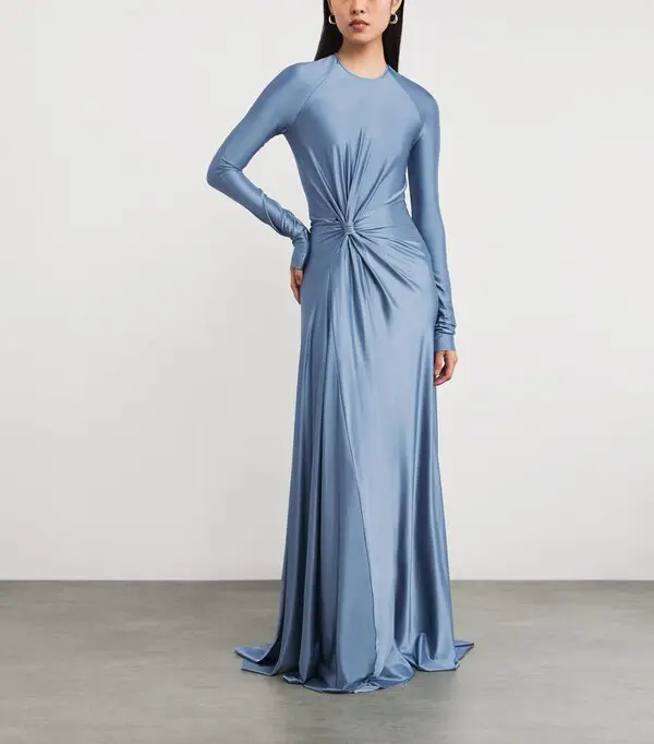 Victoria Beckham Satin Twist-waist Gown