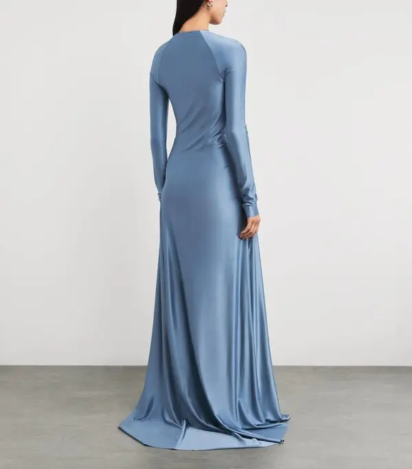 Victoria Beckham Satin Twist-waist Gown