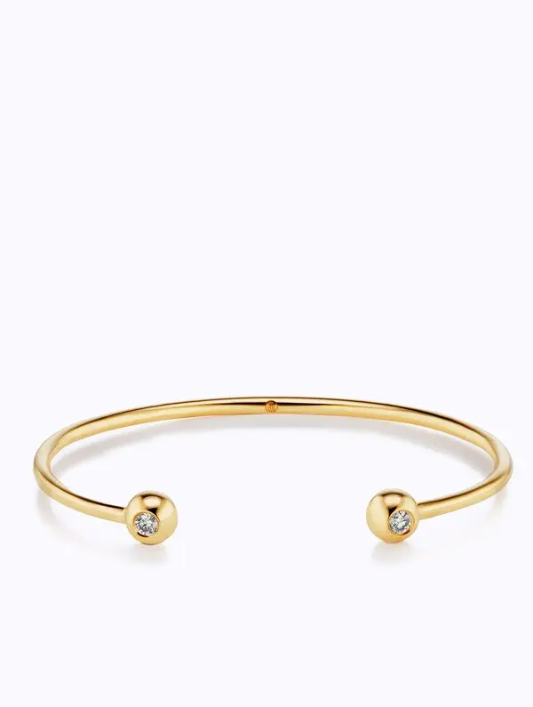 BRIONY RAYMOND Aura Double Diamond Bangle - 18 Karat Yellow Gold