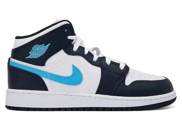 JORDAN 1 Mid Sneakers - Obsidian/white/dark Powder Blue