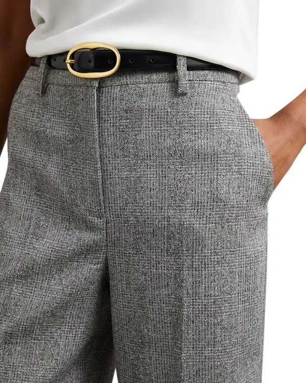 REISS Darlton Textured Wide Leg Trousers