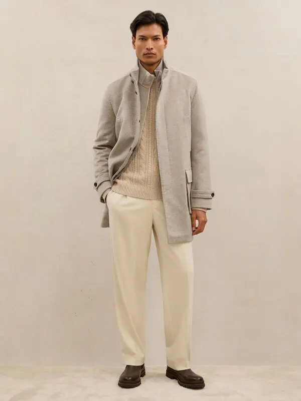 REISS Atelier 100% Cashmere Hybrid Overcoat With Removable Gilet