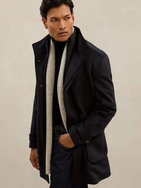 REISS Atelier 100% Cashmere Hybrid Overcoat With Removable Gilet