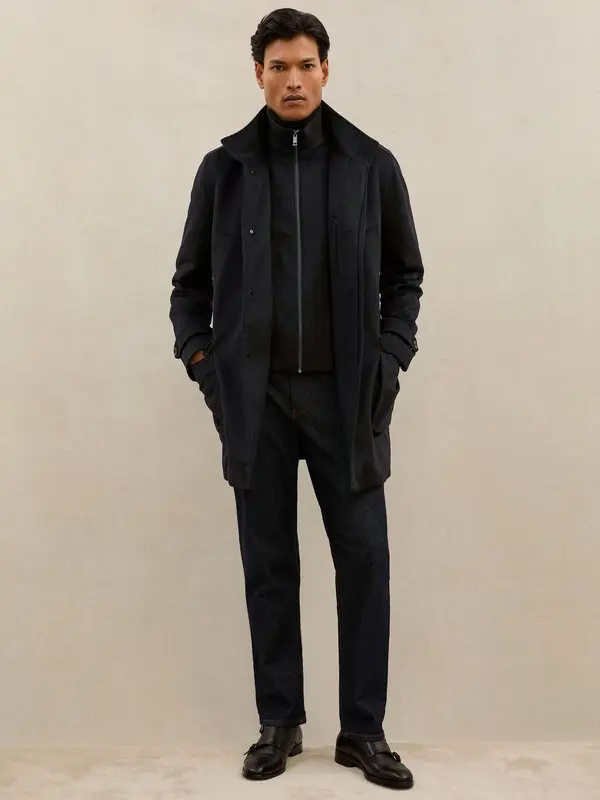 REISS Atelier 100% Cashmere Hybrid Overcoat With Removable Gilet