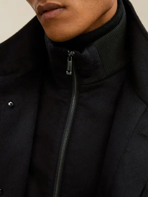 REISS Atelier 100% Cashmere Hybrid Overcoat With Removable Gilet