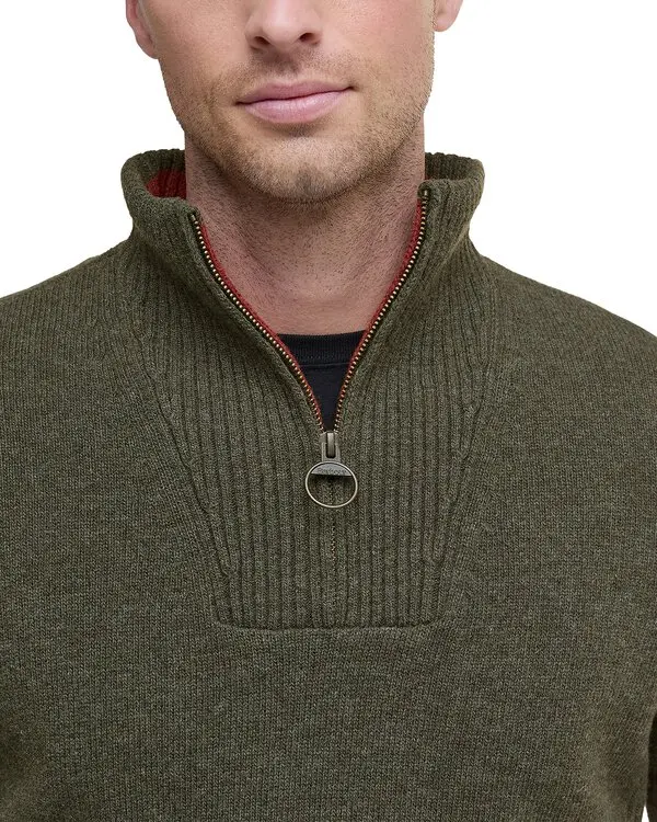 Barbour Nelson Essential Quarter Zip Sweater - Seaweed