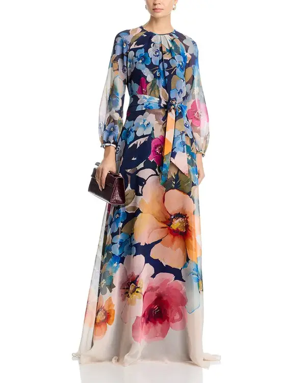 Rickie Freeman For Teri Jon Chiffon Maxi Dress