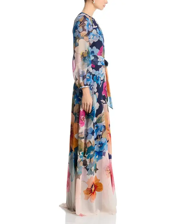 Rickie Freeman For Teri Jon Chiffon Maxi Dress