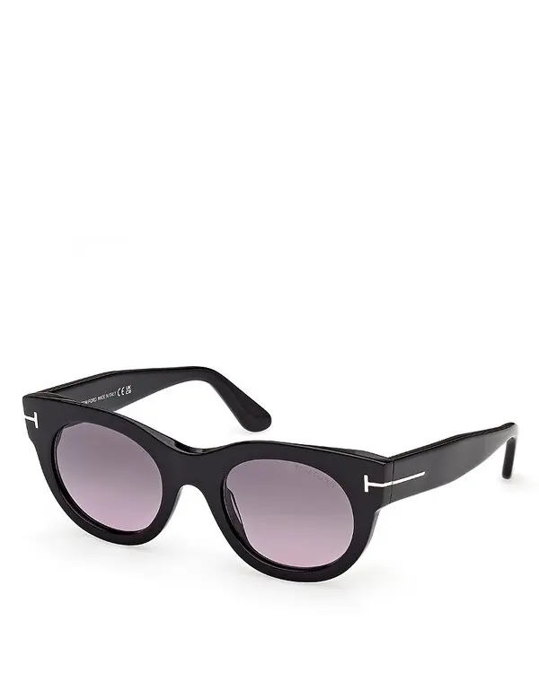 TOM FORD Round Frame Sunglasses - Black/smoke