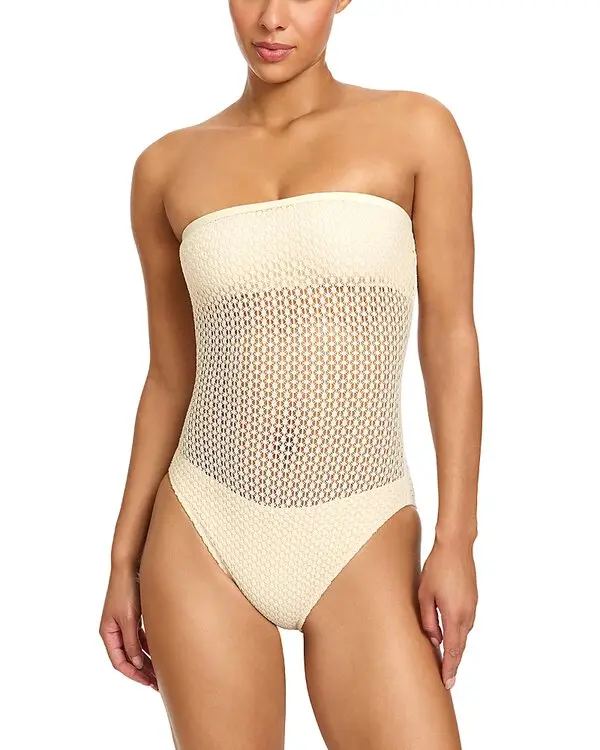 Robin Piccone Charlotte Bandeau One-piece Swimsuit - Bisque