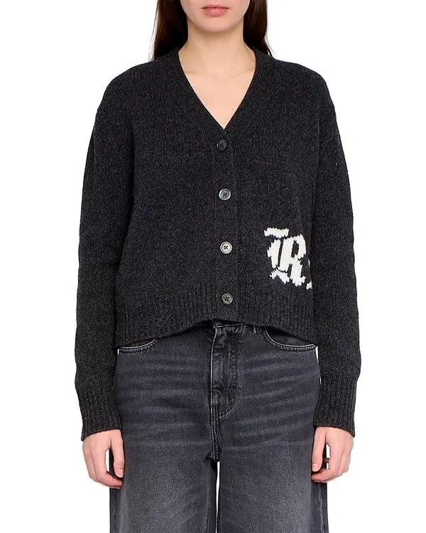 Zadig&Voltaire Masy Merino Wool Cardigan - Anthracite