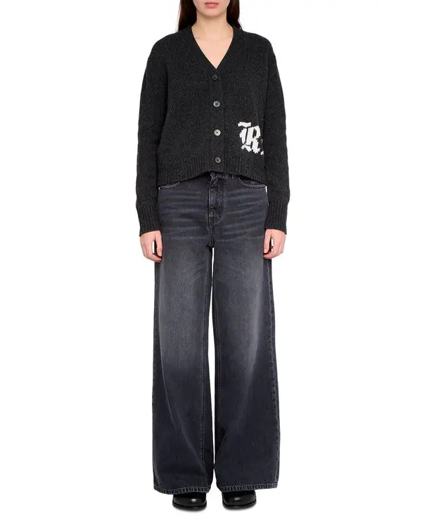 Zadig&Voltaire Masy Merino Wool Cardigan - Anthracite