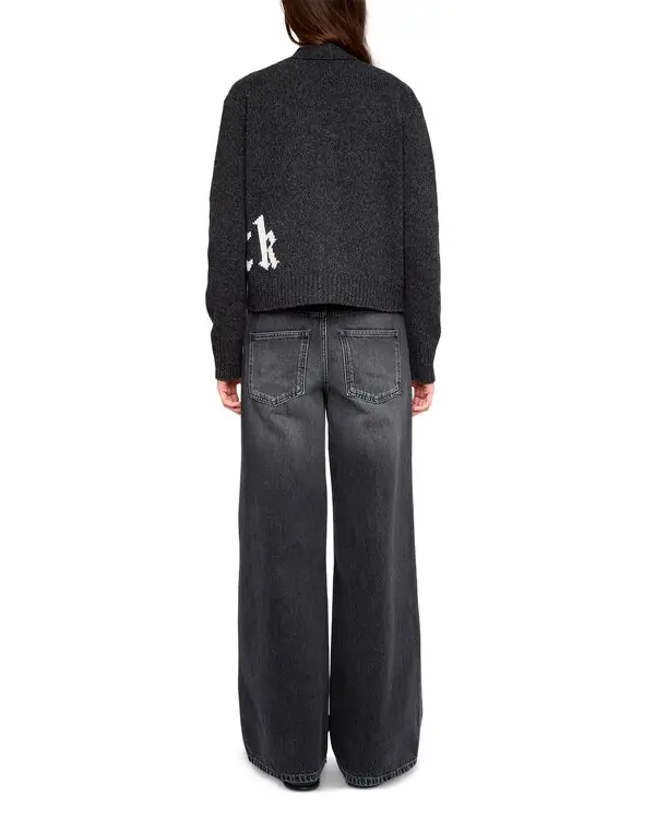 Zadig&Voltaire Masy Merino Wool Cardigan - Anthracite