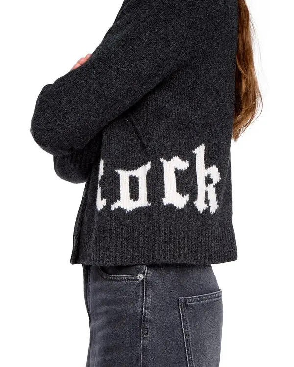 Zadig&Voltaire Masy Merino Wool Cardigan - Anthracite