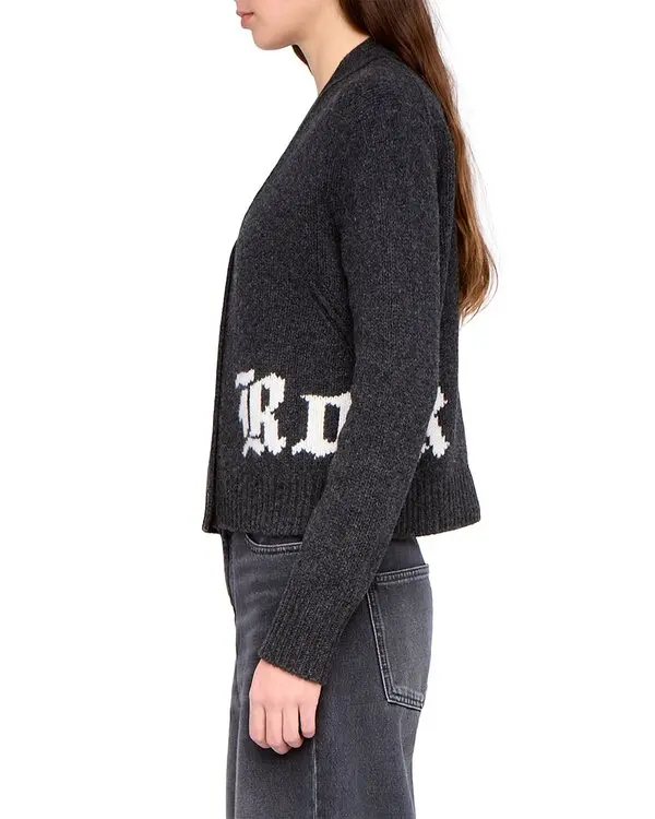 Zadig&Voltaire Masy Merino Wool Cardigan - Anthracite
