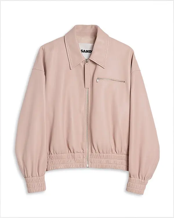 JIL SANDER Leather Bomber Jacket