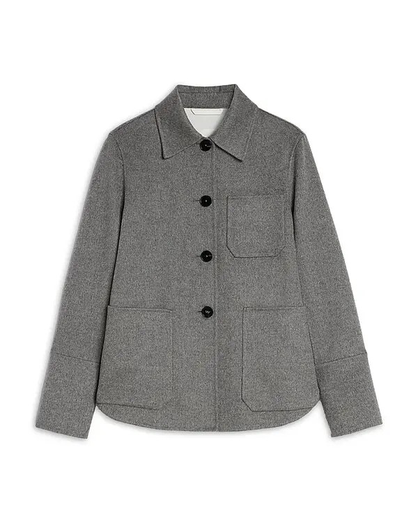 JIL SANDER Cashmere Shirt Jacket - Pebble