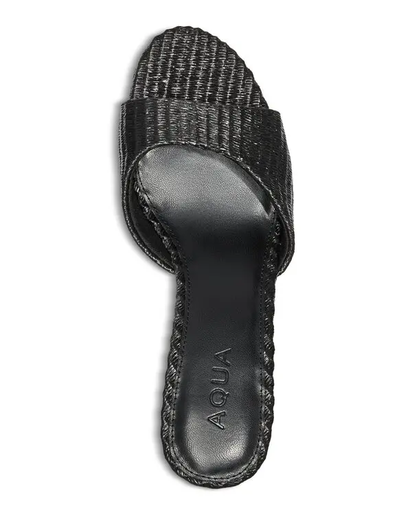 Aqua Katey Wedge Sandals - Black