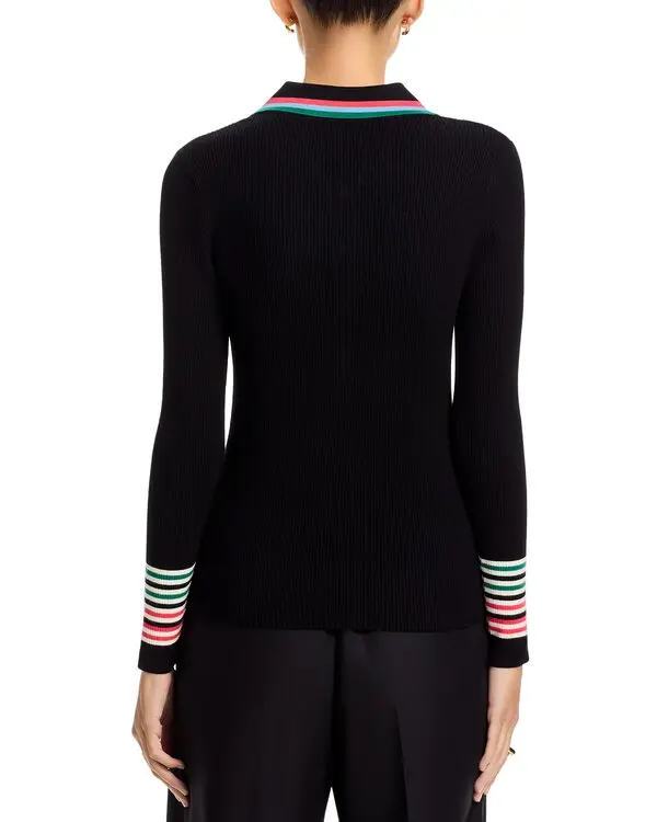 T Tahari Long Sleeve Collared Pullover Sweater