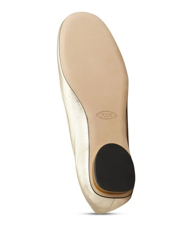 TOD'S Leather Ballet Flats - White