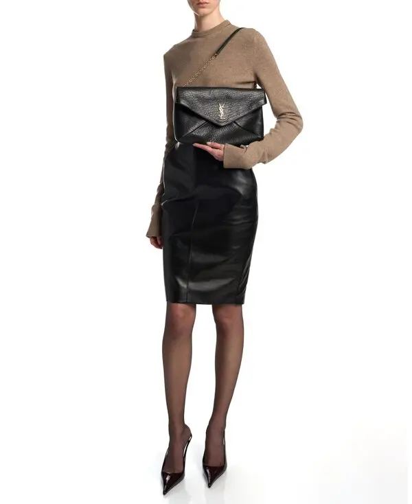 Saint Laurent Cassandre Large Pouch On Chain
