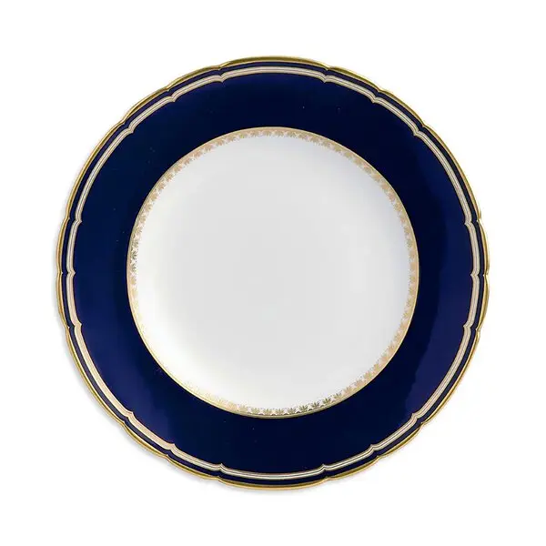 ROYAL CROWN DERBY Ashbourne Salad Plate - Navy Blue Gold