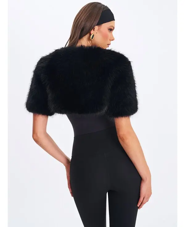 MISS CIRCLE NEW YORK Faux Fur Micro Bolero