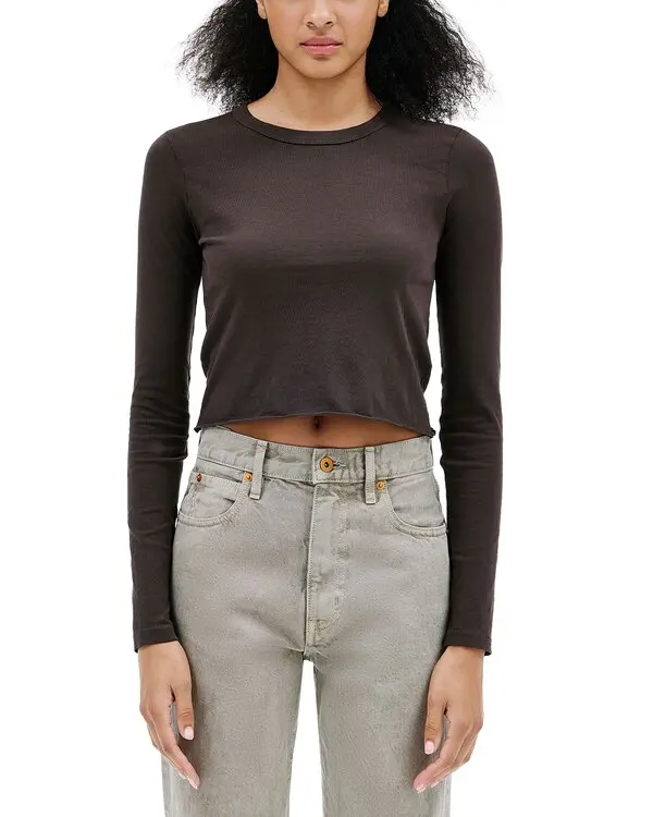 SLVRLAKE Baby Long Sleeve Cropped Tee