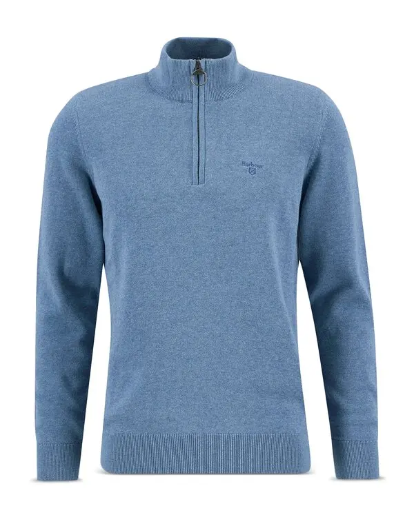 Barbour Cotton Half Zip Knitted Sweater - Bluestone