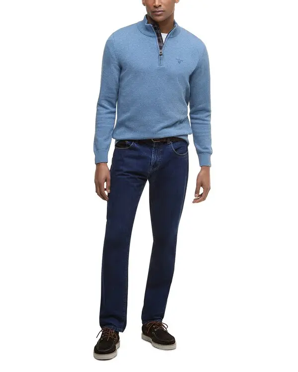 Barbour Cotton Half Zip Knitted Sweater - Bluestone