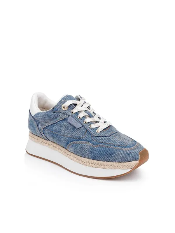 L'Agence Ivone Platform Sneakers - Light Denim