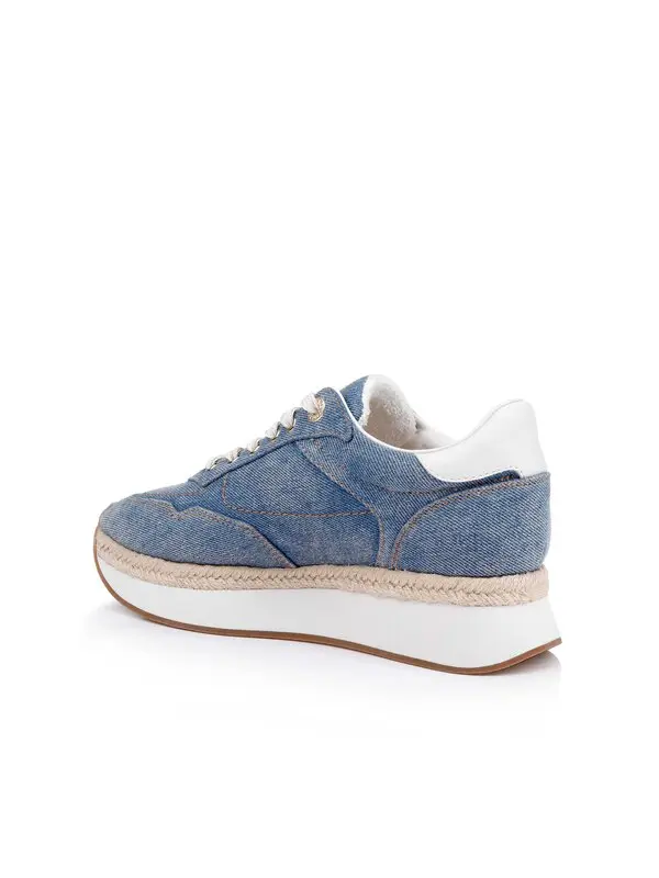 L'Agence Ivone Platform Sneakers - Light Denim