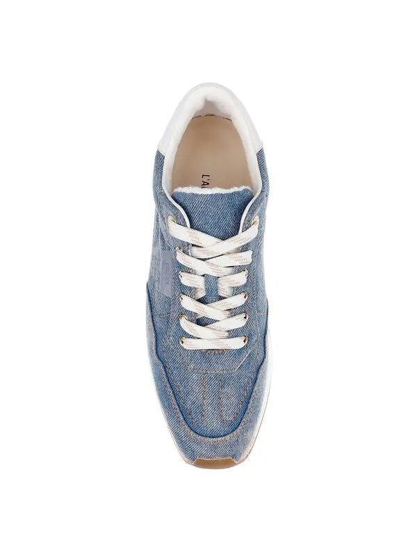 L'Agence Ivone Platform Sneakers - Light Denim
