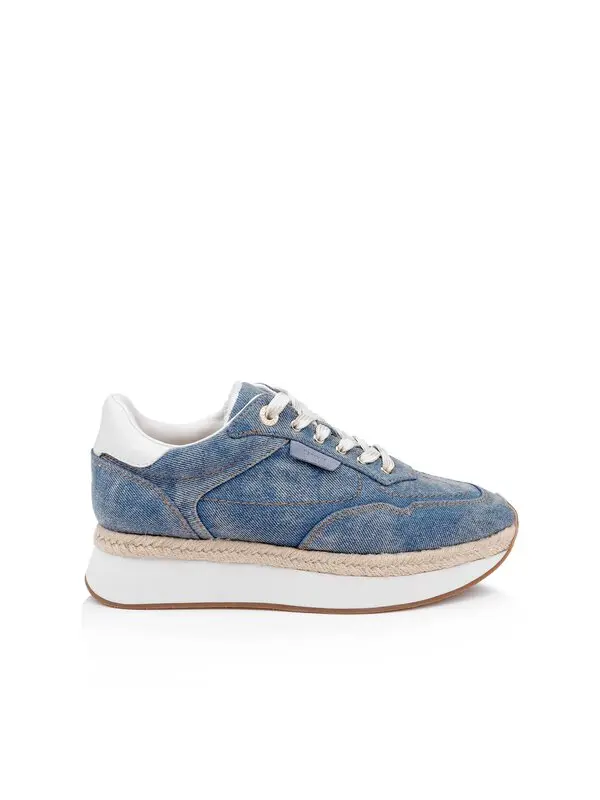 L'Agence Ivone Platform Sneakers - Light Denim