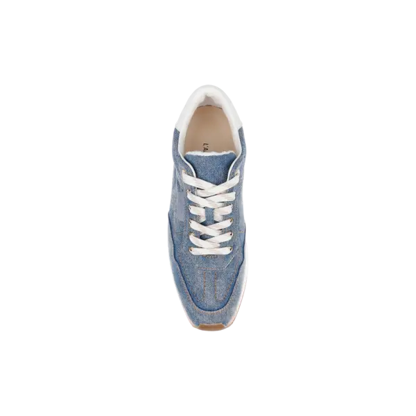 L'AGENCE Ivone Platform Sneakers - Light Denim