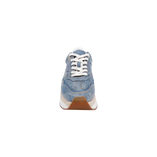 L'AGENCE Ivone Platform Sneakers - Light Denim