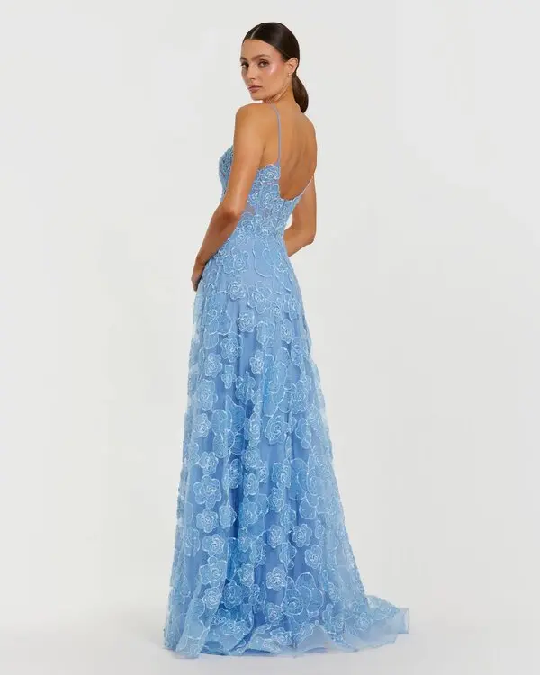 Mac Duggal Embroidered Sweetheart Neck A-line Gown